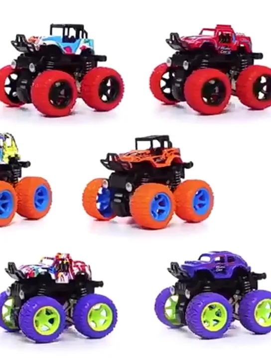 Kid Pvc Plastic Mini Car Toy Big Tire Wheel Vehicle Toy Pull Back ...