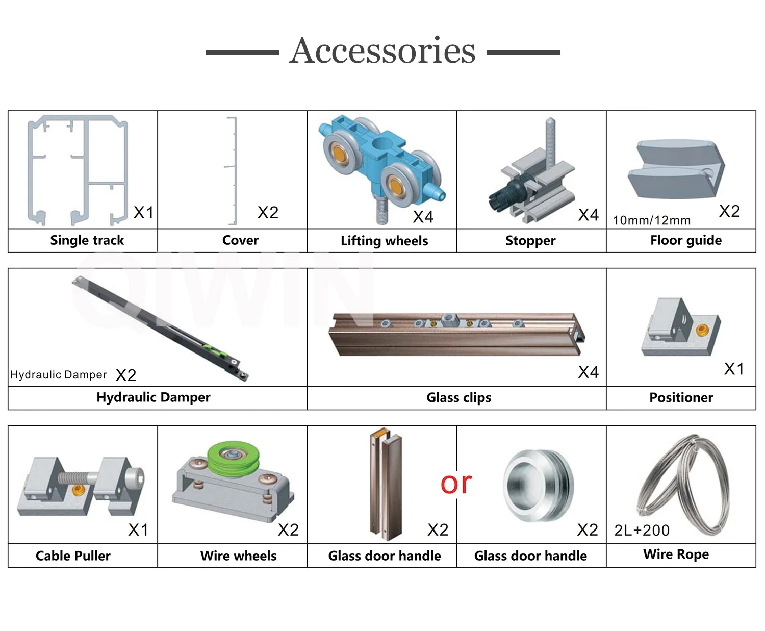 Modern Interior 2 Panel Telescoping Synchronous Frameless Glass ...