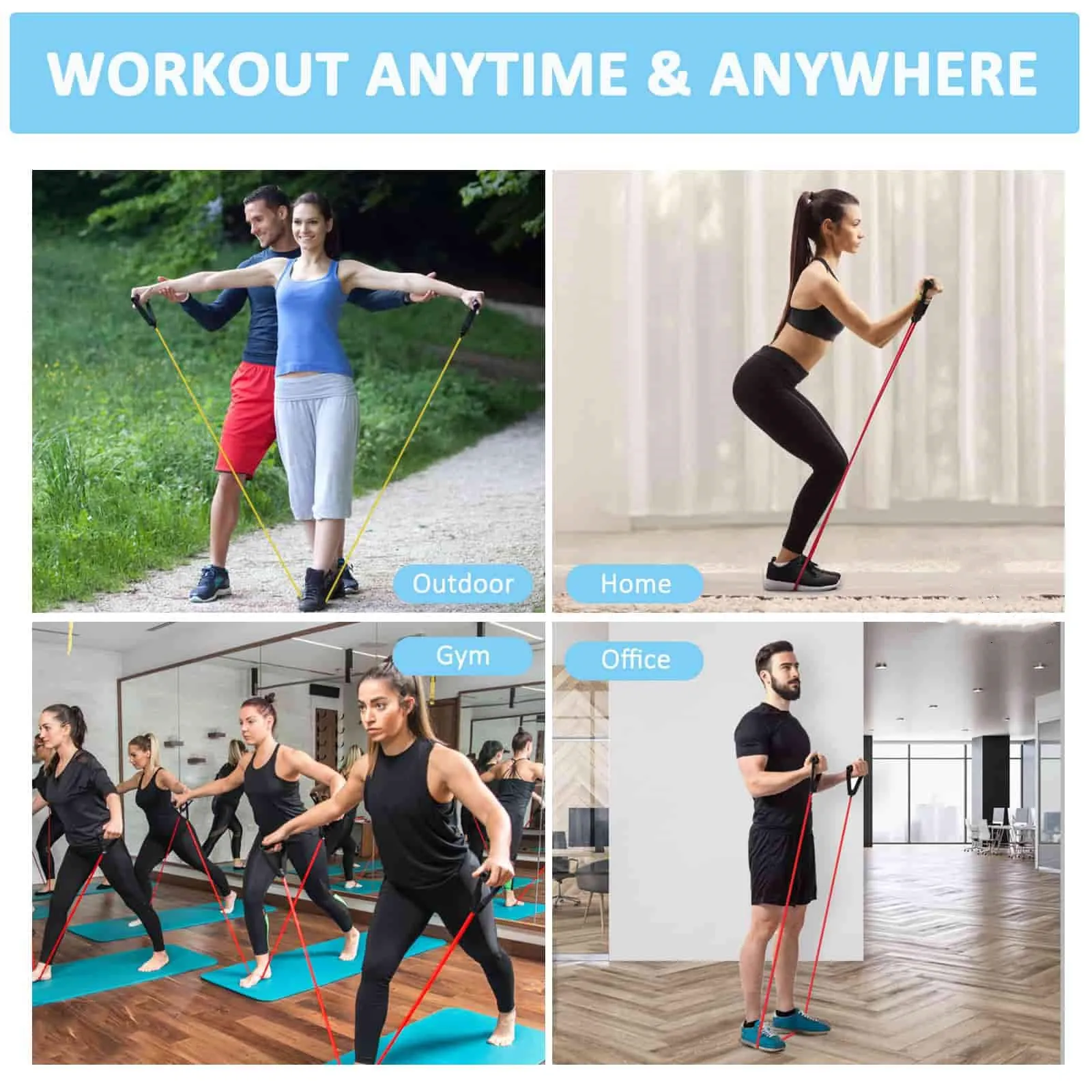 Home Gym Latex Chest Expander Resistance Elastic Band for Strength ...