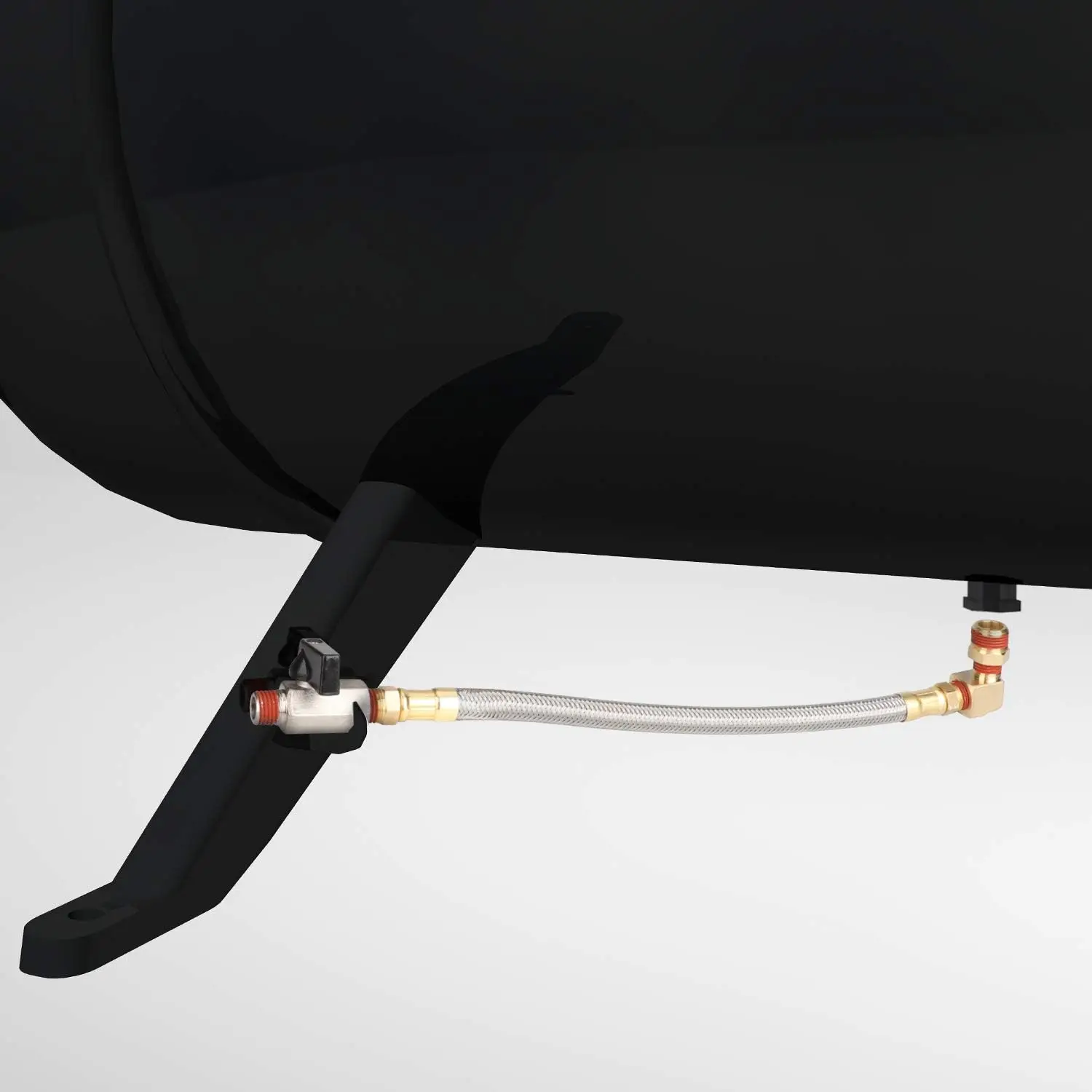 Extended Tank Drain Assembly Kit With 10 Inch Braided Steel Hose 1/4 ...