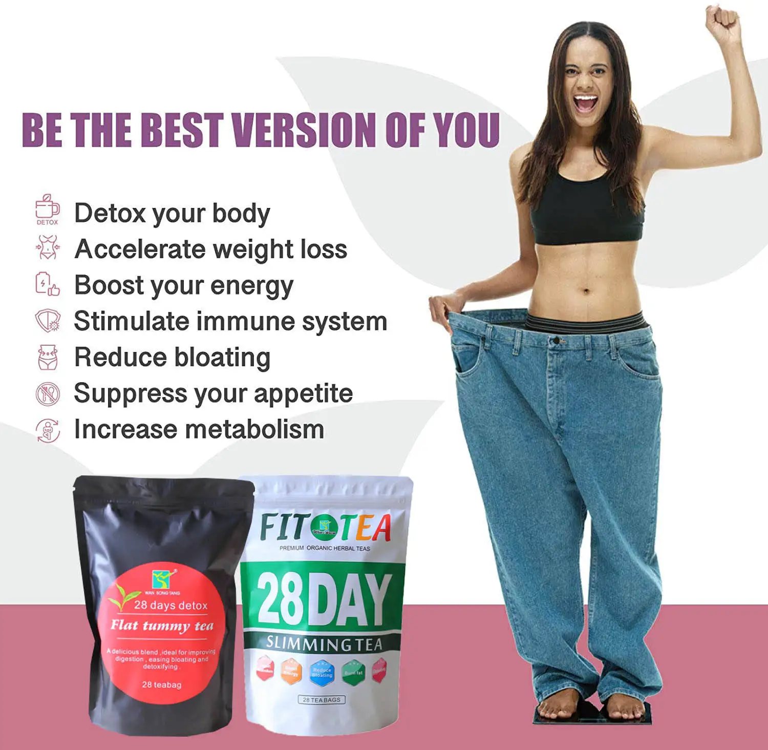 28 Days Flat Tummy Tea Detox Tea Private Label Slimming Tea Weight Loss ...