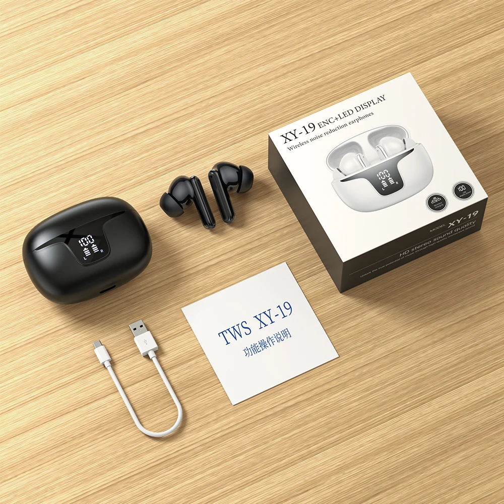Private Model Xy19 Bluetooth Earphones 5.3 Cross-border New Enc Noise Reduction Wireless Tws In ...