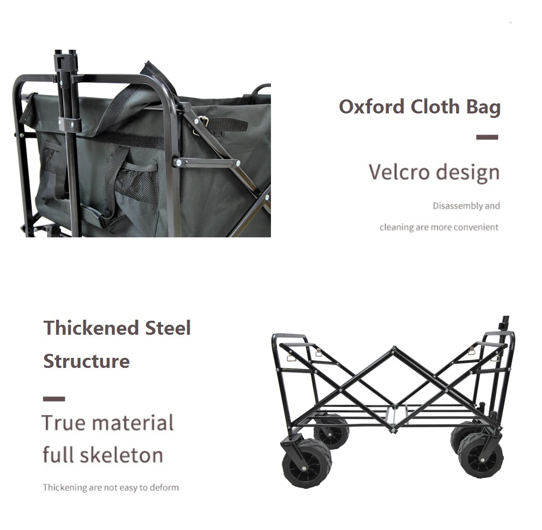 Uni-Silent Collapsible Heavy Duty Hand Folding Utility Carry Wagon ...