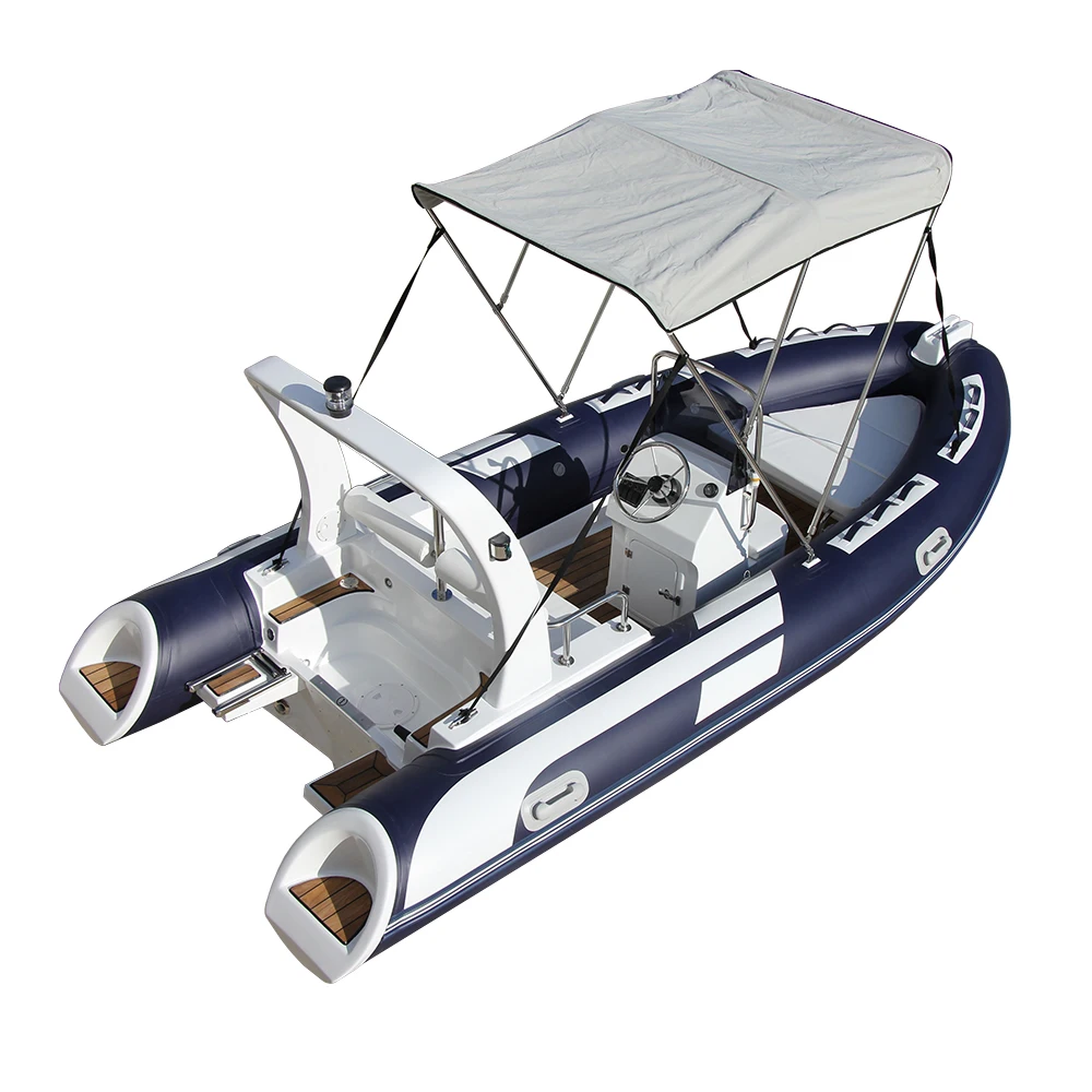 Zhenbo ocean marine fiberglass hull semi rigid rib boat inflatable PVC ...