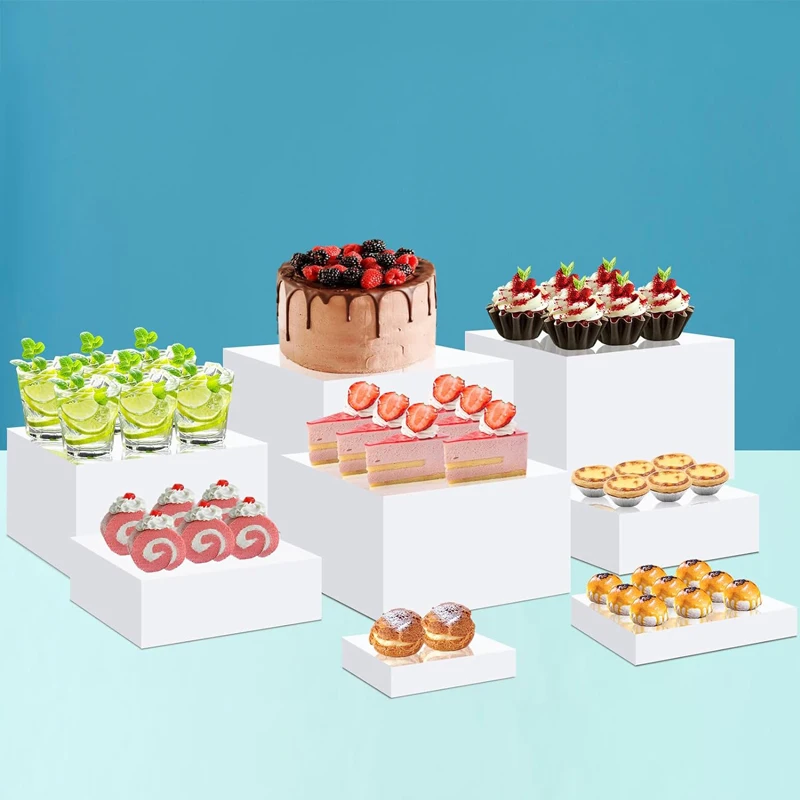 Factory Custom 8Pcs White Acrylic Display Stand For Wedding Party ...