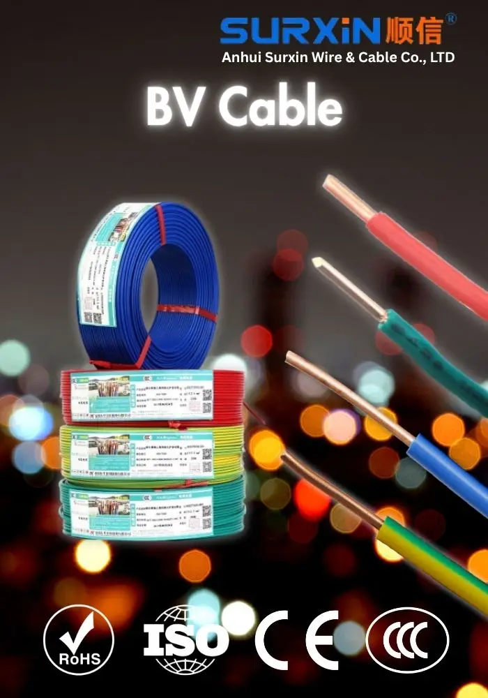 BV Cable 450/750V PVC Insulated Single Core Copper Wire 1.5mm 2.5mm 4mm 6mm BV Cable PVC ...