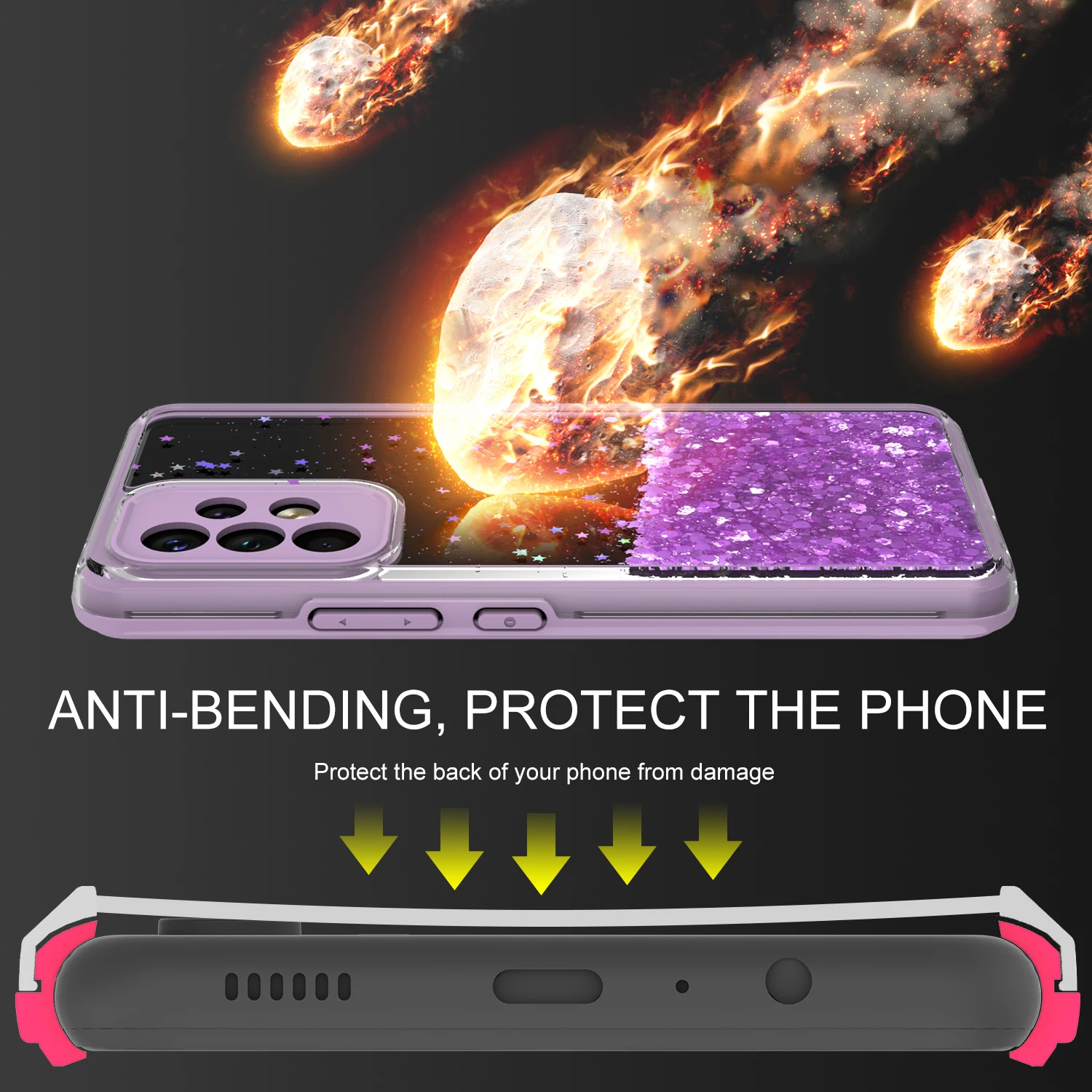 Oem All Round Protection Cheap Mobile Anti Shock Heat Transfer Glitter ...