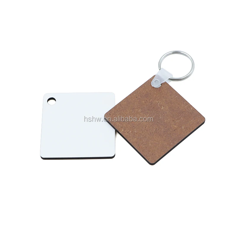 Custom Shape Blanks Square Sublimation Keychain Wood Crafts