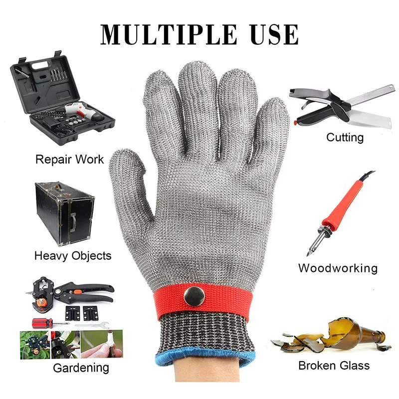 Metal Woven Wire Mesh Cut Resistant Safety Gloves For Construction - Oem