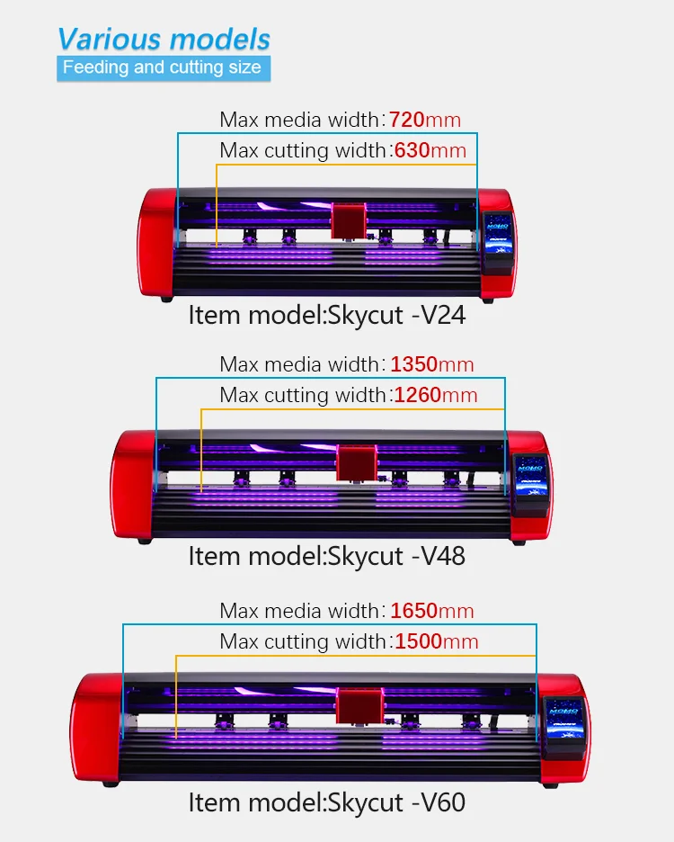 Skycut V24 V48 V60 Camera Positioning Auto Contour Cutting Fast Speed High Precision Vinyl ...
