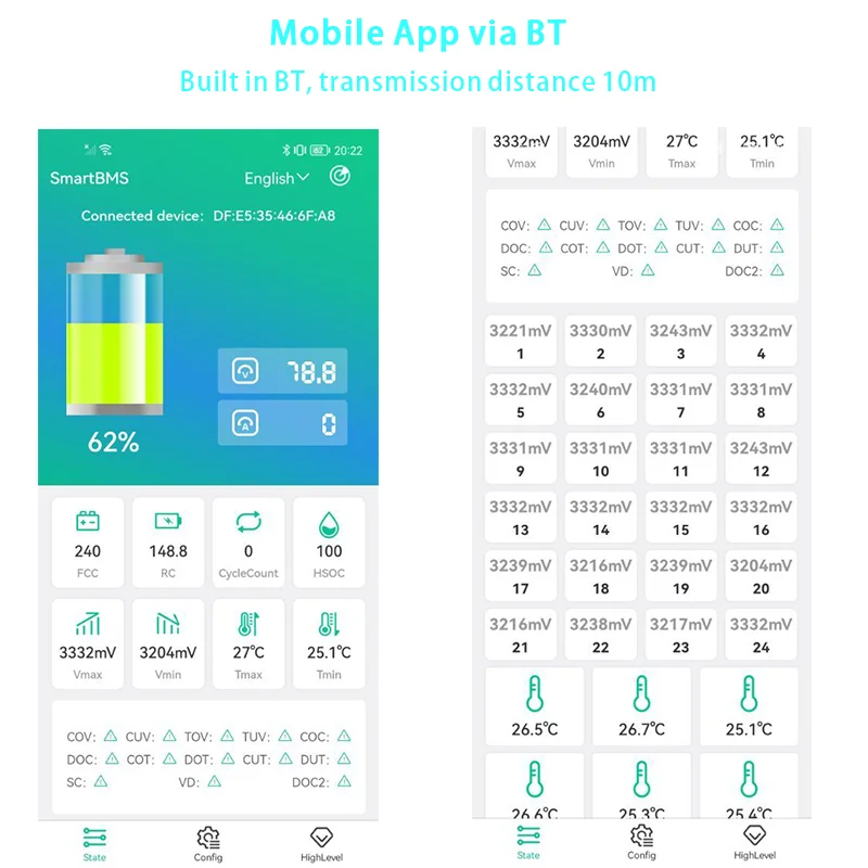 Heltec-bms 32s-240s Relay Master Slave Bms High Voltage 96s 110v 144v ...
