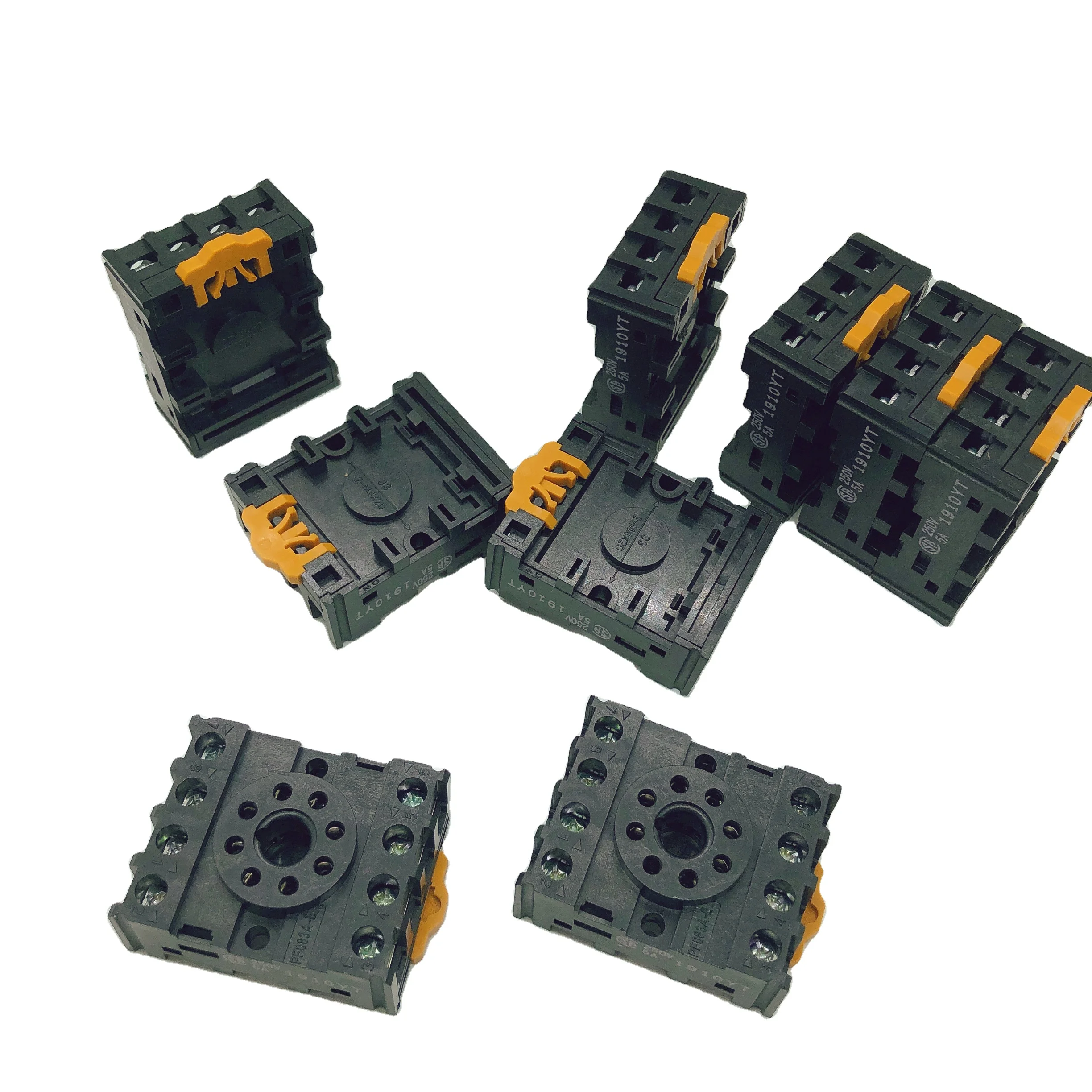 PF083A Plastic 8 Pins Power Relay Base Socket Black Power Relay Base ...