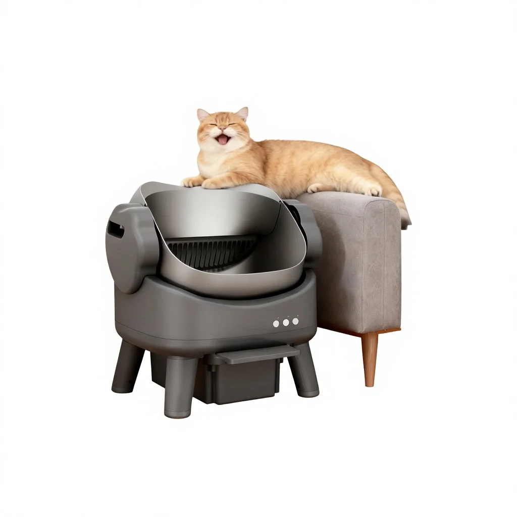 OEM ODM China Smart Eco-Friendly Round Open Automatic Cat Litter Box ...