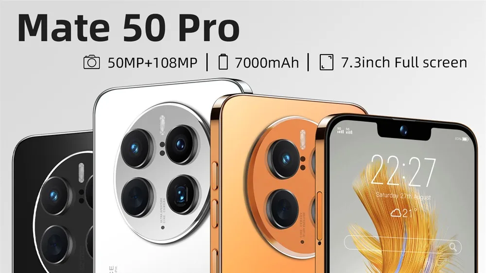 Global Version Original Mate50 Pro 7.3inch 16gb+1tb Android 13 Smartphones 5g Unlocked Gaming ...