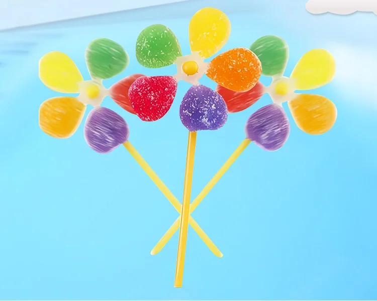 Halal Hot Selling Pinwheel Gummy Candy Fruity Lollipops Jelly Drops Toy ...