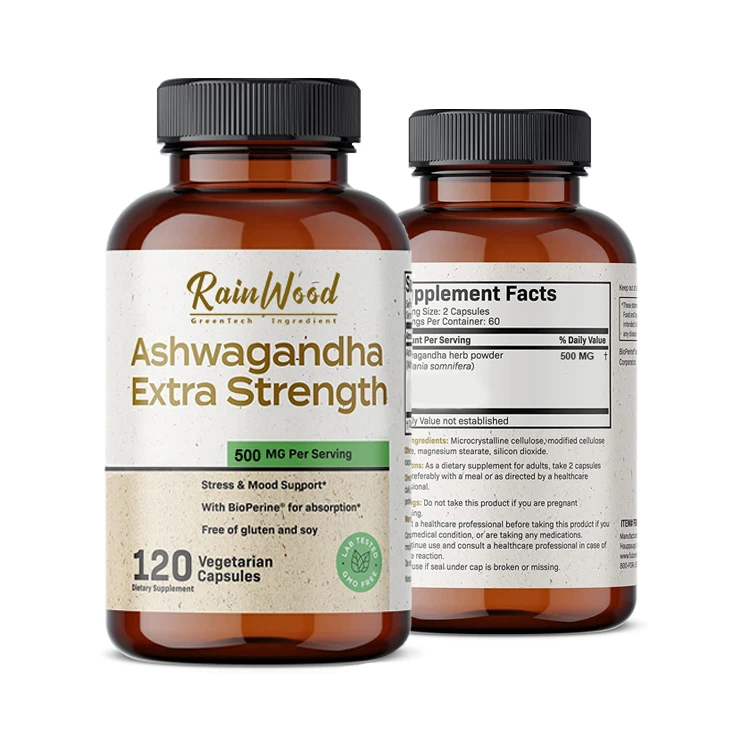 Top Grade OEM KSM-66 Ashwagandha Root Capsules 500mg