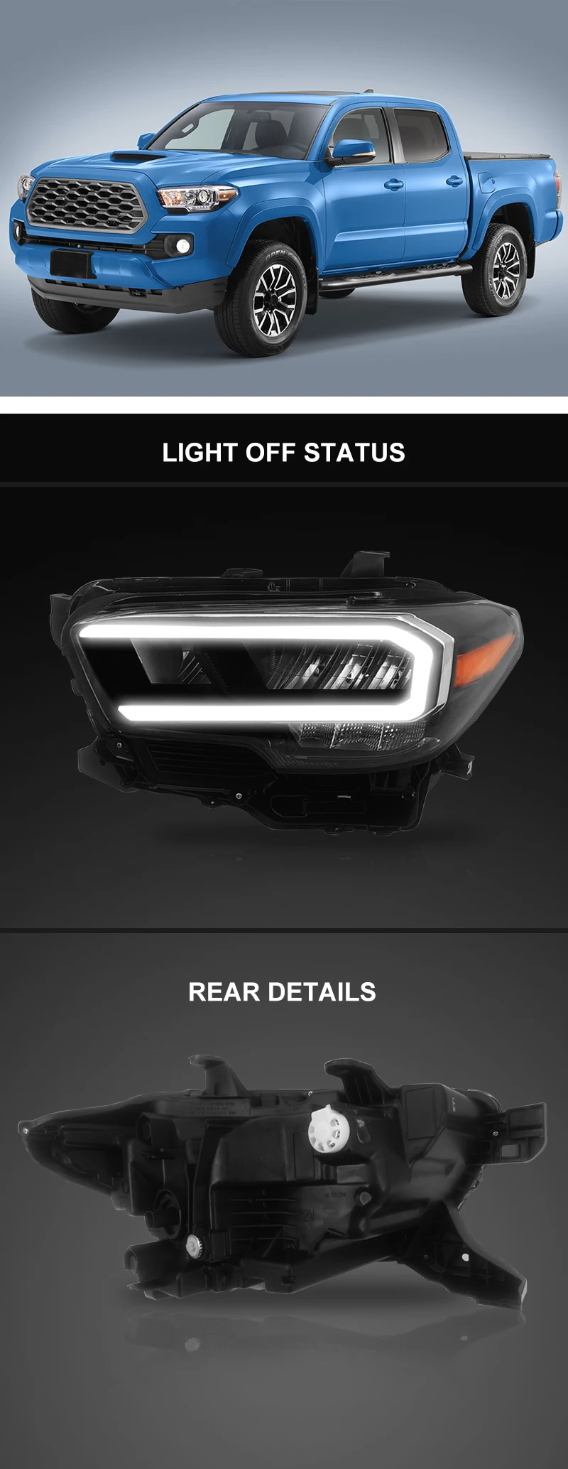 American Standard Body Kit LED DRL Full LED Light Headlamp Assembly for ...