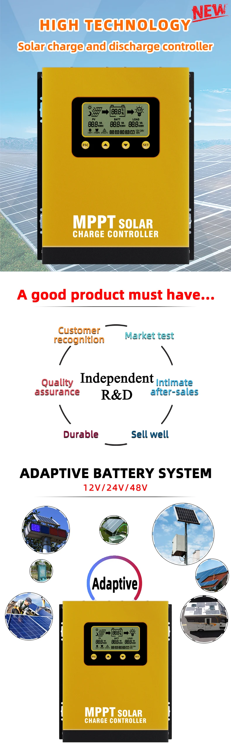 Mppt Solar Charge Controller 40a 5a 60a 80a 100a 120a - Buy Mppt Solar ...