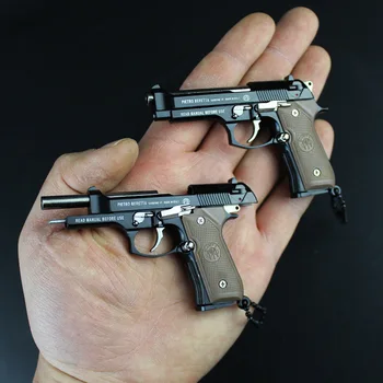 Mini Toy Gun 92f Handgun 3d Metal Mini Gun Keychain Key Chain Keyring ...