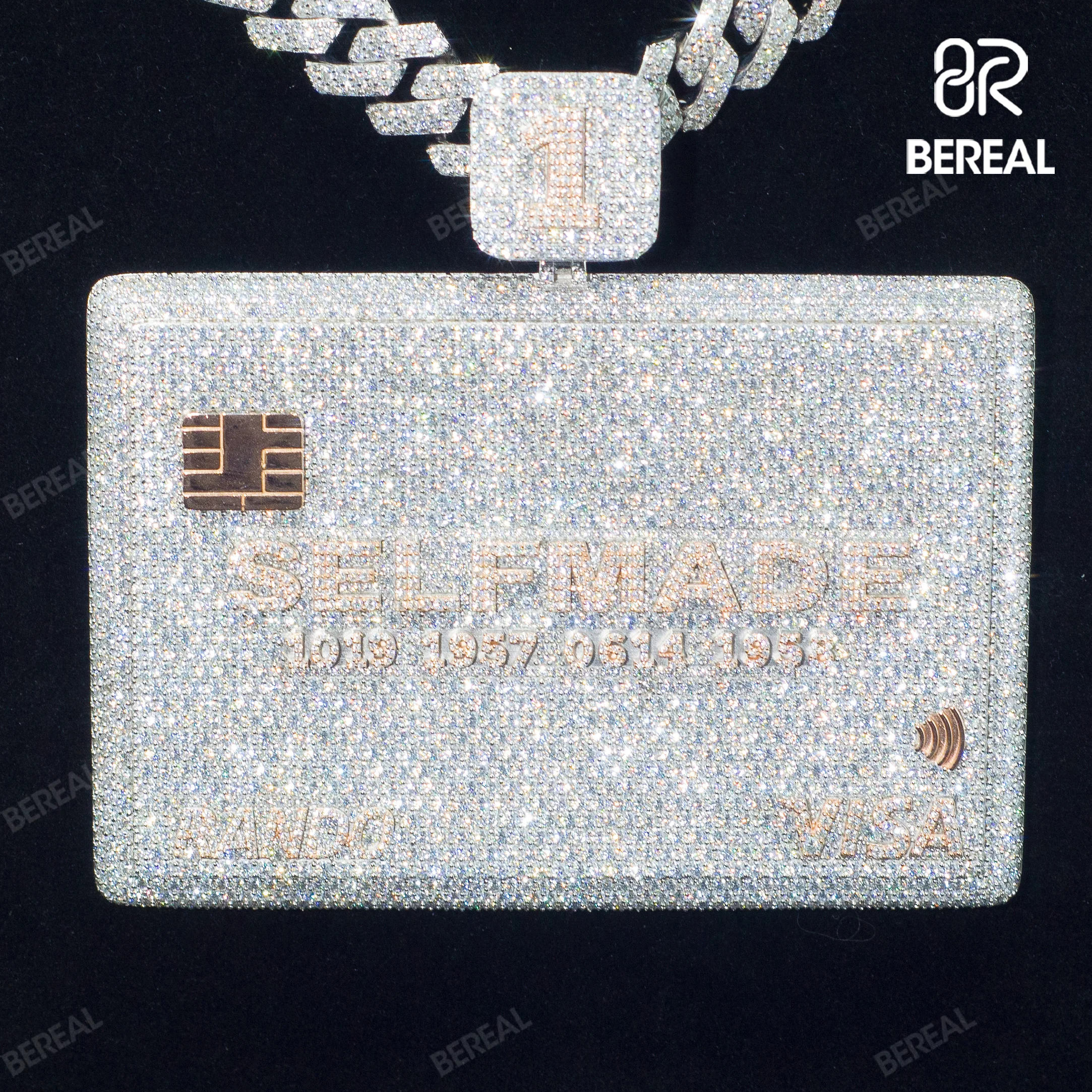 Custom Iced Out Moissanite Diamond Pendant in 925 Silver - Luxury ...