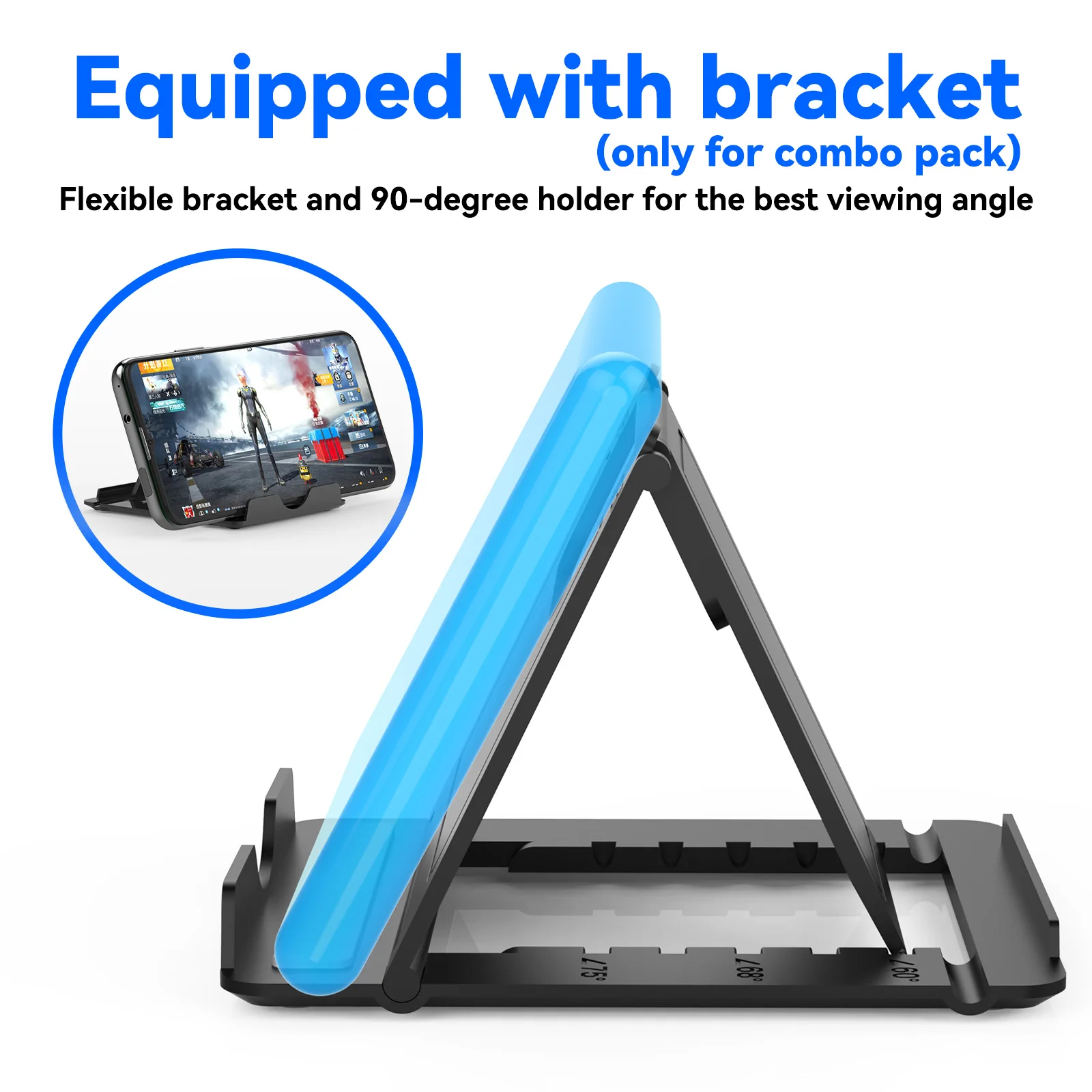 4 In 1 Mobile Game Combo Pack Pubg Adapter Gamepad Controller One-hand ...