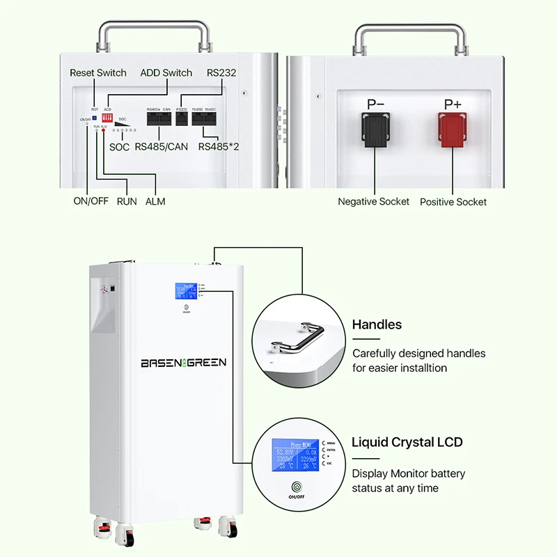 DIY 48V 230ah/280ah Lifepo4 Battery Box with 16S 200A BMS