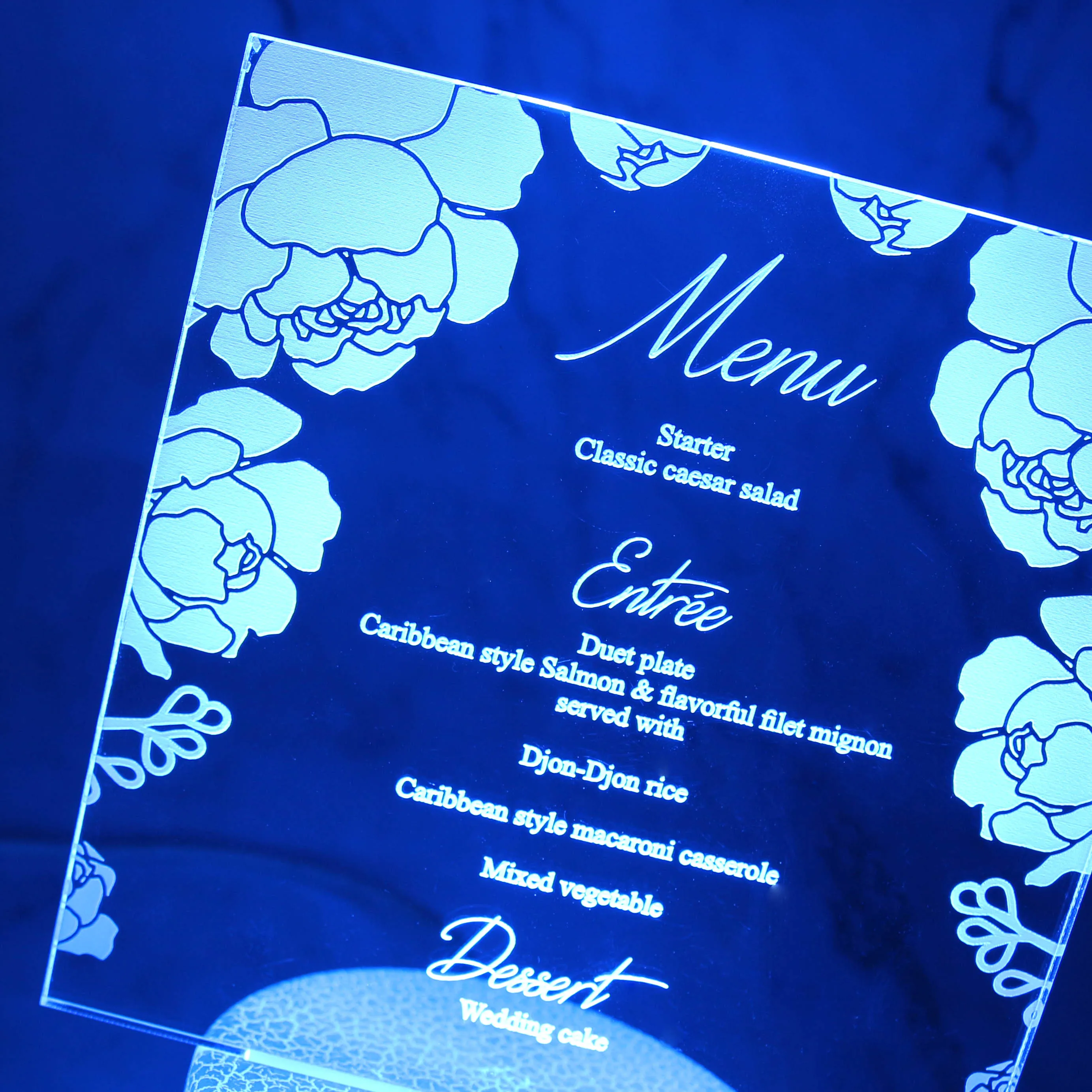 Acrylic LED Light Wedding Invitation Card - Custom Design, Rechargeable ...