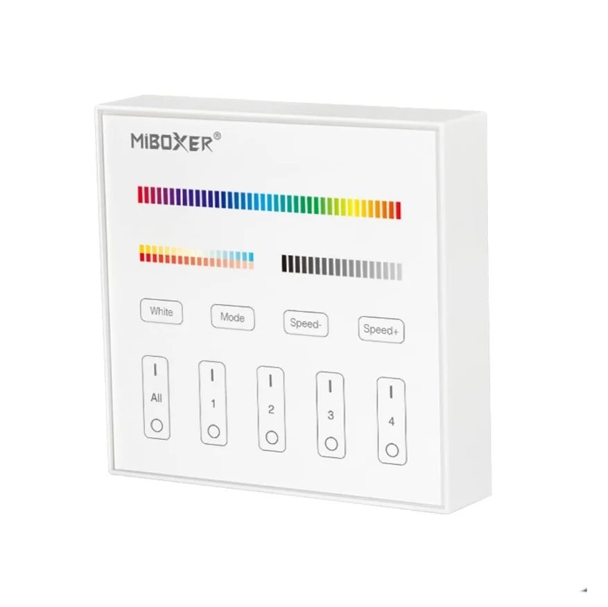 B4 Miboxer 4-zone Wall-mounted Smart Panel Controller Dc 3v Rgb+cct Led ...