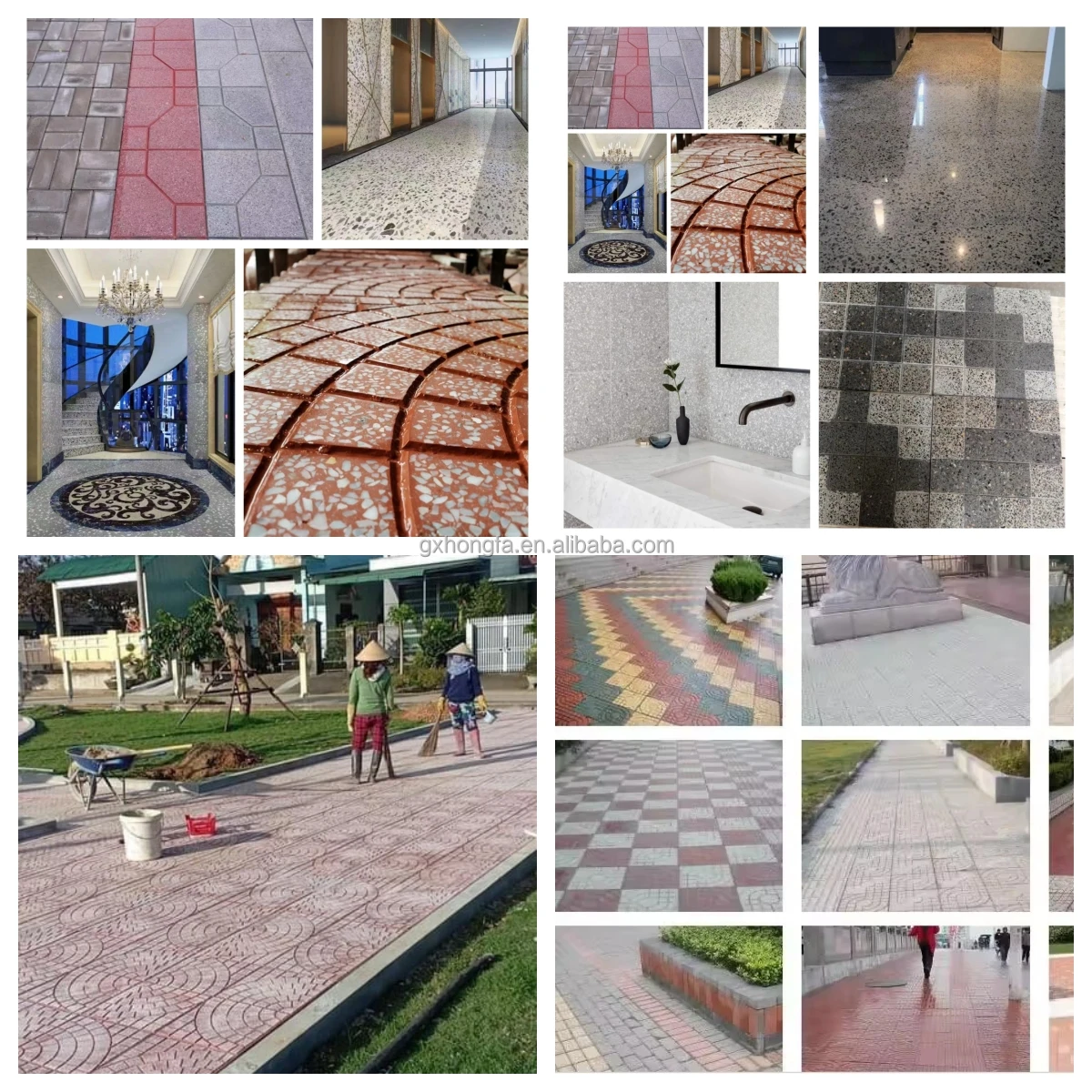 High Density Paving Tile Press Machine Line Tiles Grinding Polishing ...