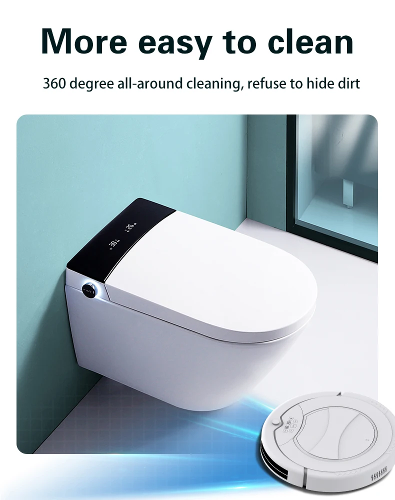 Modern Seat Heating Black Ceramic Automatic Intelligent Wc Bidet Smart ...