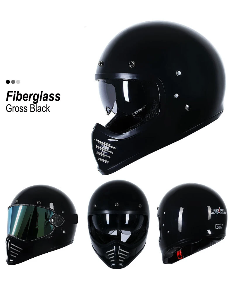 Woljay Open Face Full Face Helmet - Durable Motorcycle Protection