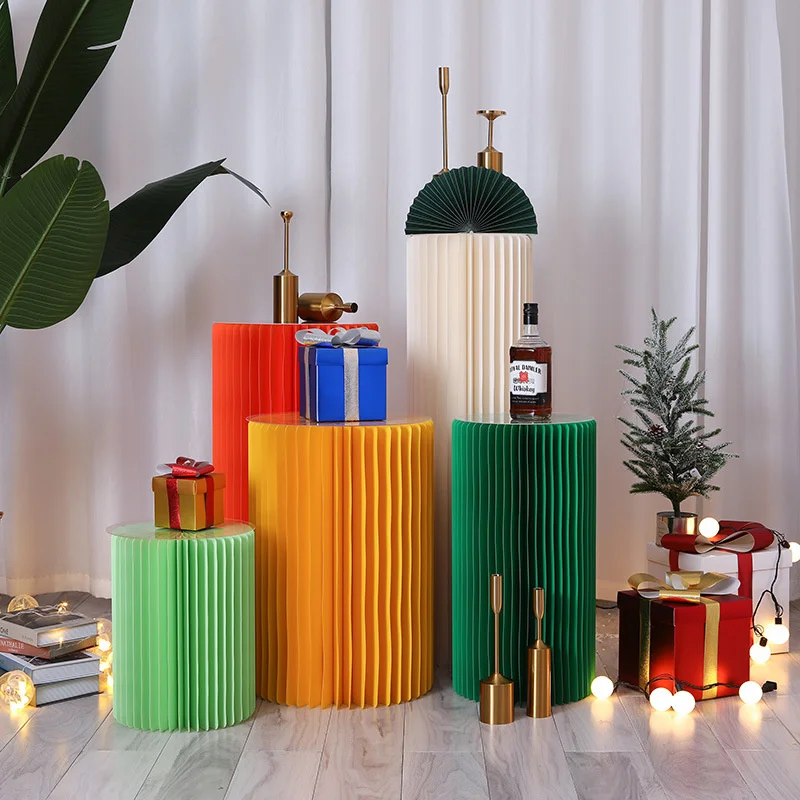 Props Deformed Folding Cylindrical Cake Dessert Table