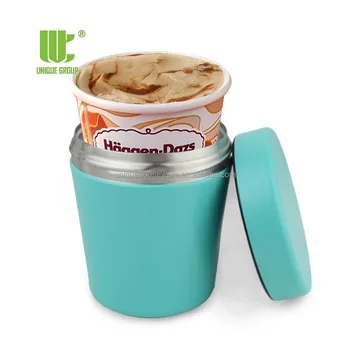 16oz Ice Cream Pint Double Wall Vacuum Insulated Stainless Steel Ice ...