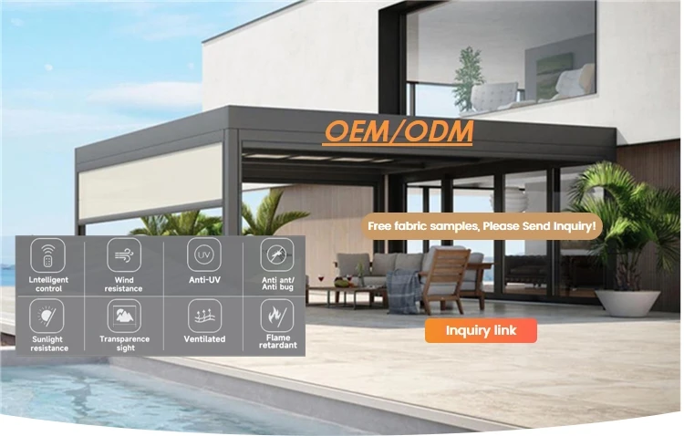 Outdoor Zip Track Blind Electric Motorized Screen Windproof And ...