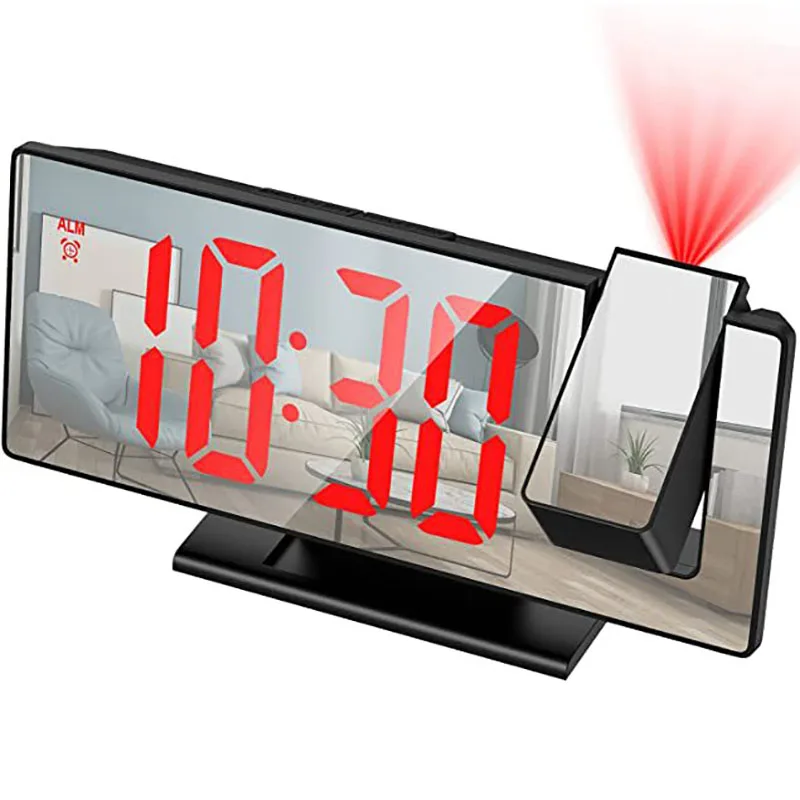 Projection Alarm Clock Mirror - Large Screen Display