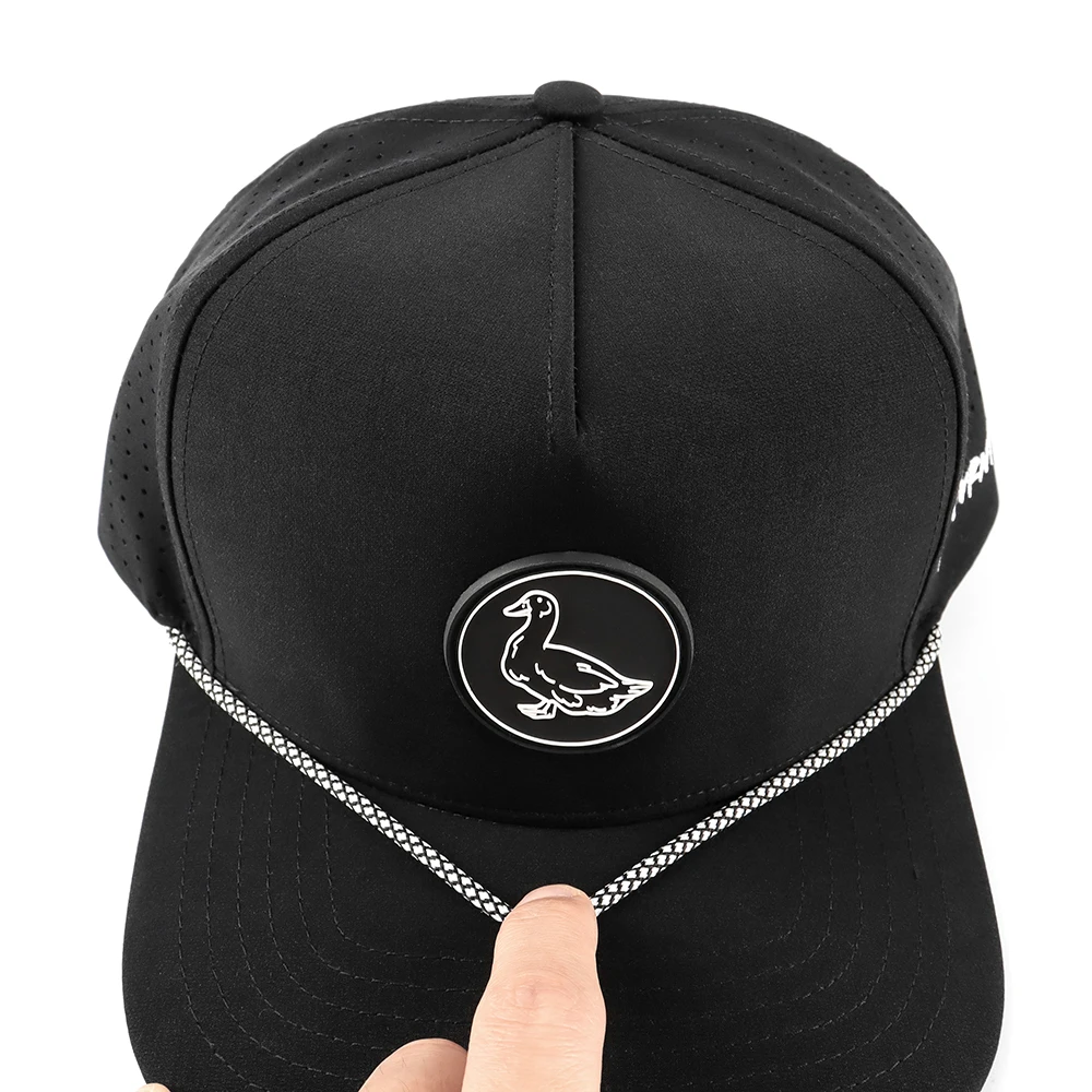 Wholesale Custom 5 Panel Rubber Pvc Logo Rope Baseball Cap,Waterproof ...