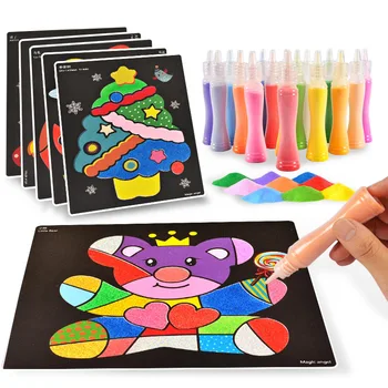 Colored Peel And Sand Art Kits Sheets For Kids Scenic Sand With Sheets ...