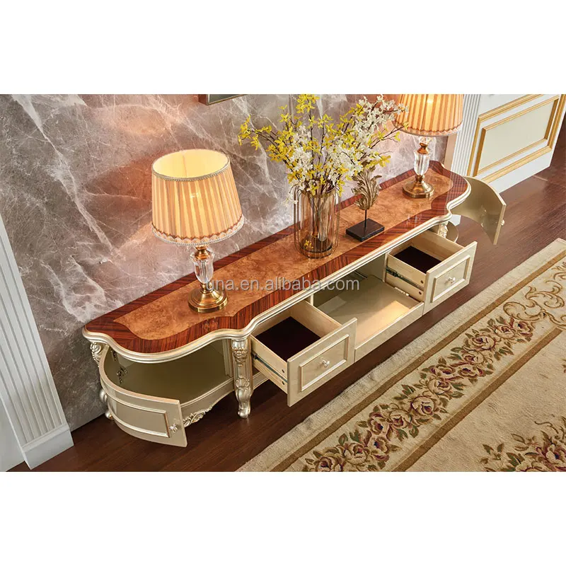 Luxury Living Room Tv Stand Wooden Storage Cabinet Showcase Table Set ...