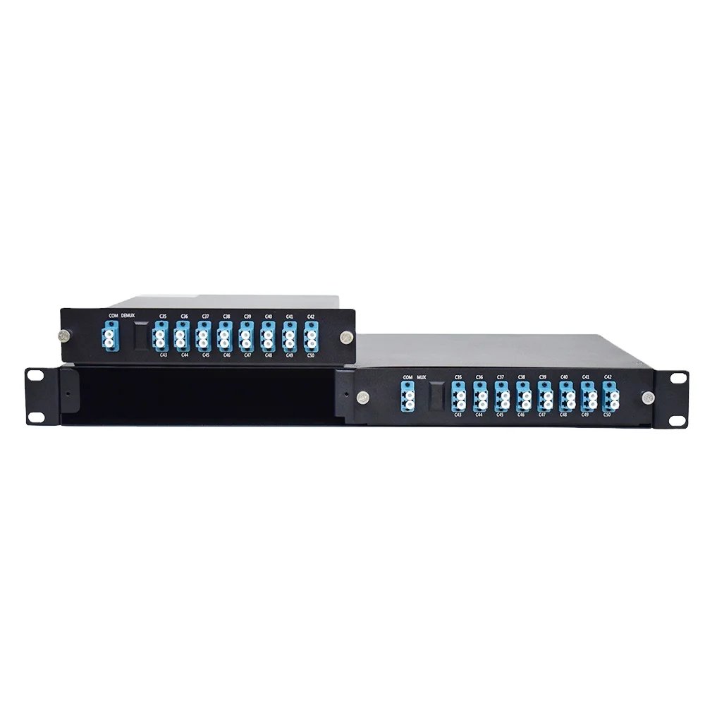 1u Rack Mount 2-Slot Half-Sized LGX Cassette Single Fiber 16CH DWDM Mux ...
