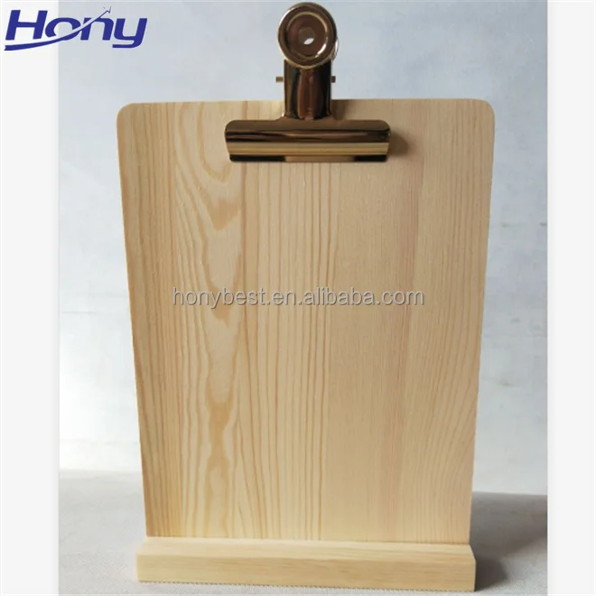 Wooden Standing Clipboard Tabletop Menu Stand With Binder Clip Wedding ...