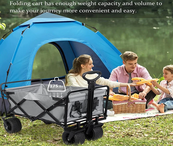 Adjustable Heavy Duty Collapsible Folding Utility Car Wagon Outdoor ...