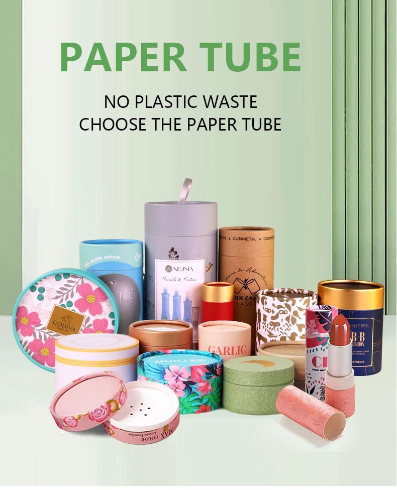 Luxury Box Tube Cardboard Empty Round Tube Set In Cylinder For Cosmetic ...