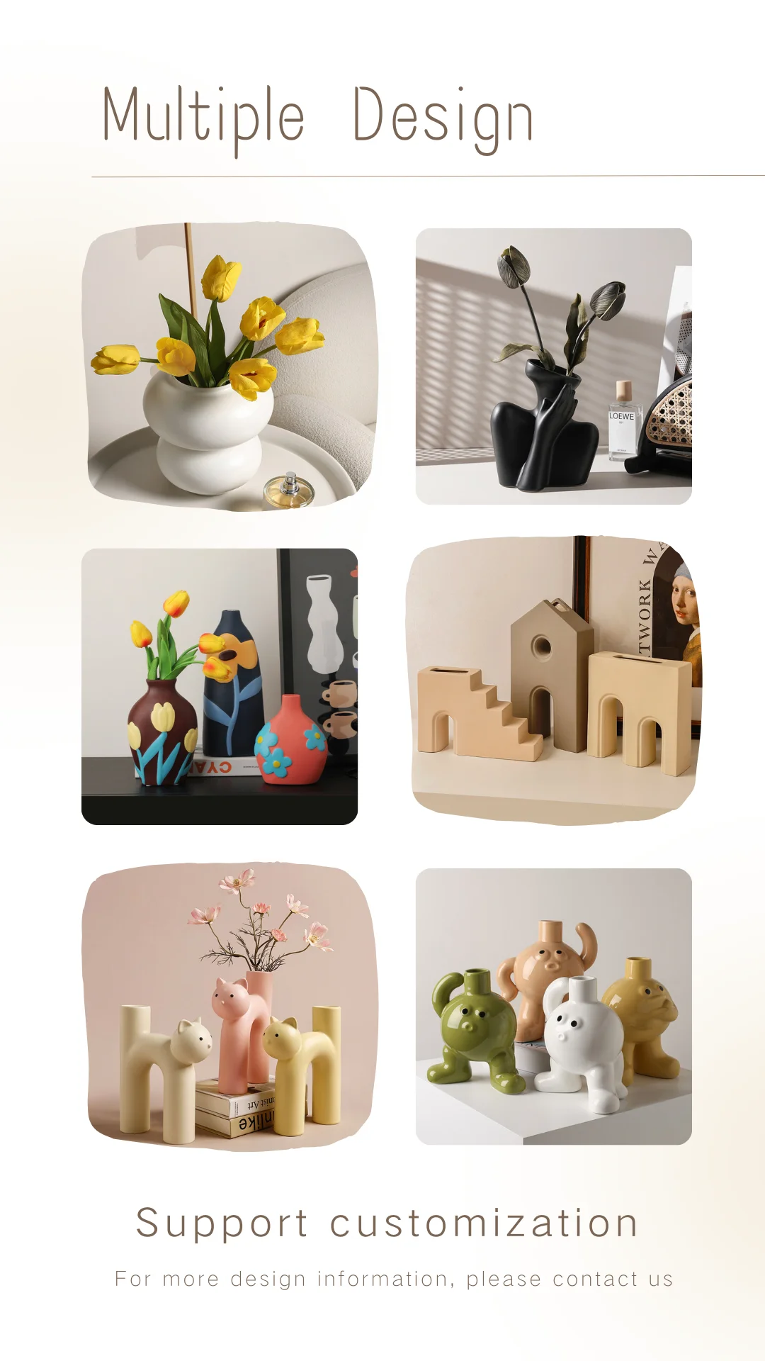 Modern Handmade Ceramic Simple Checkerboard Vase For Living Room Or ...