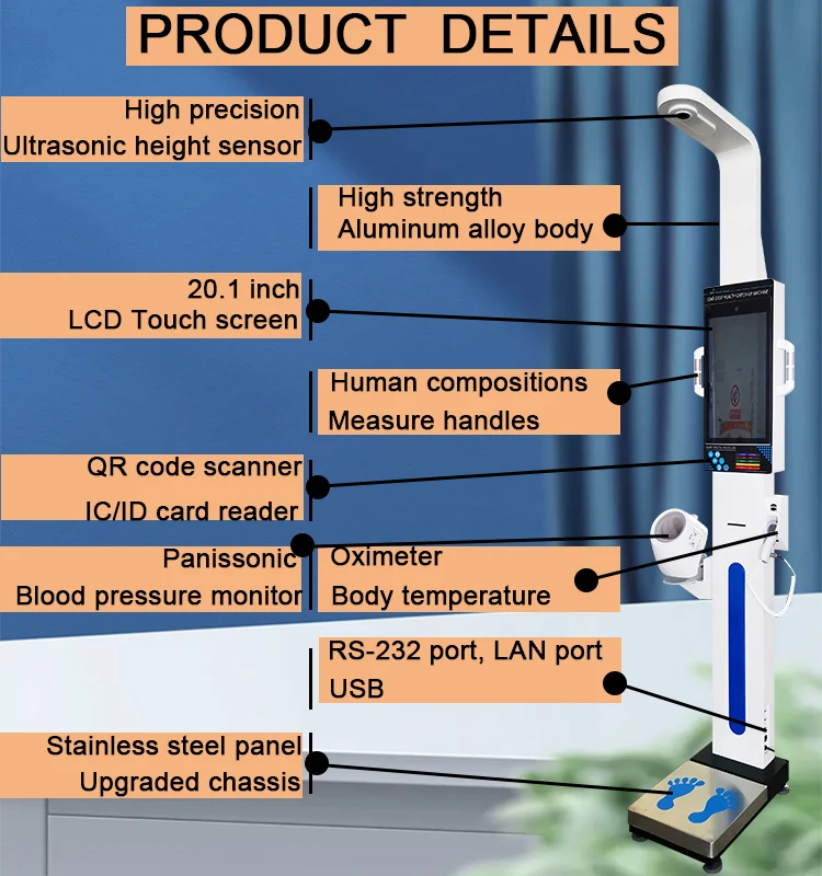 Blood Pressure Medical Bmi Health Body Measuring Machine Sy-l30 Printer ...