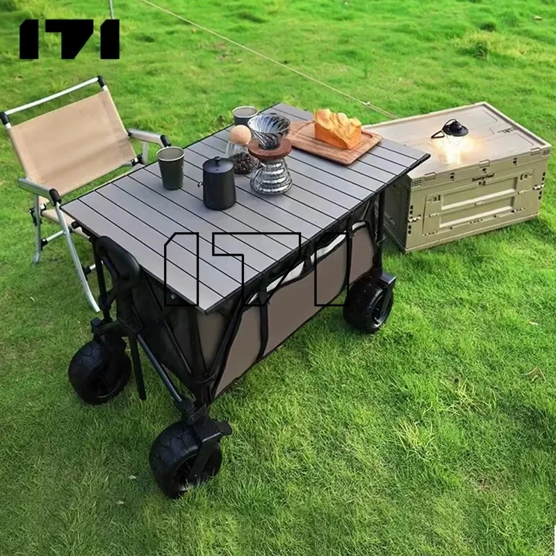 Multi-function Push Cart Folding Table Cart Folding Camping Cart For ...