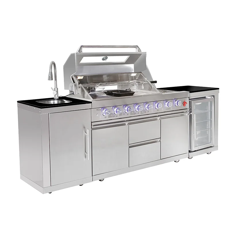 Outdoor Kitchen Modular Bbq Island Grill Drawers Sink Outdoor Kitchen ...
