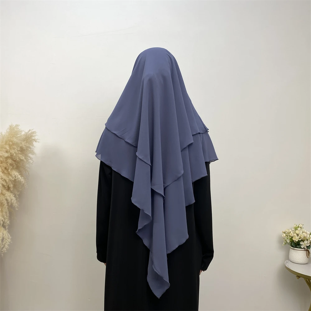 Shop 2305# New Front Back 2 Layer Chiffon Khimar Hijab