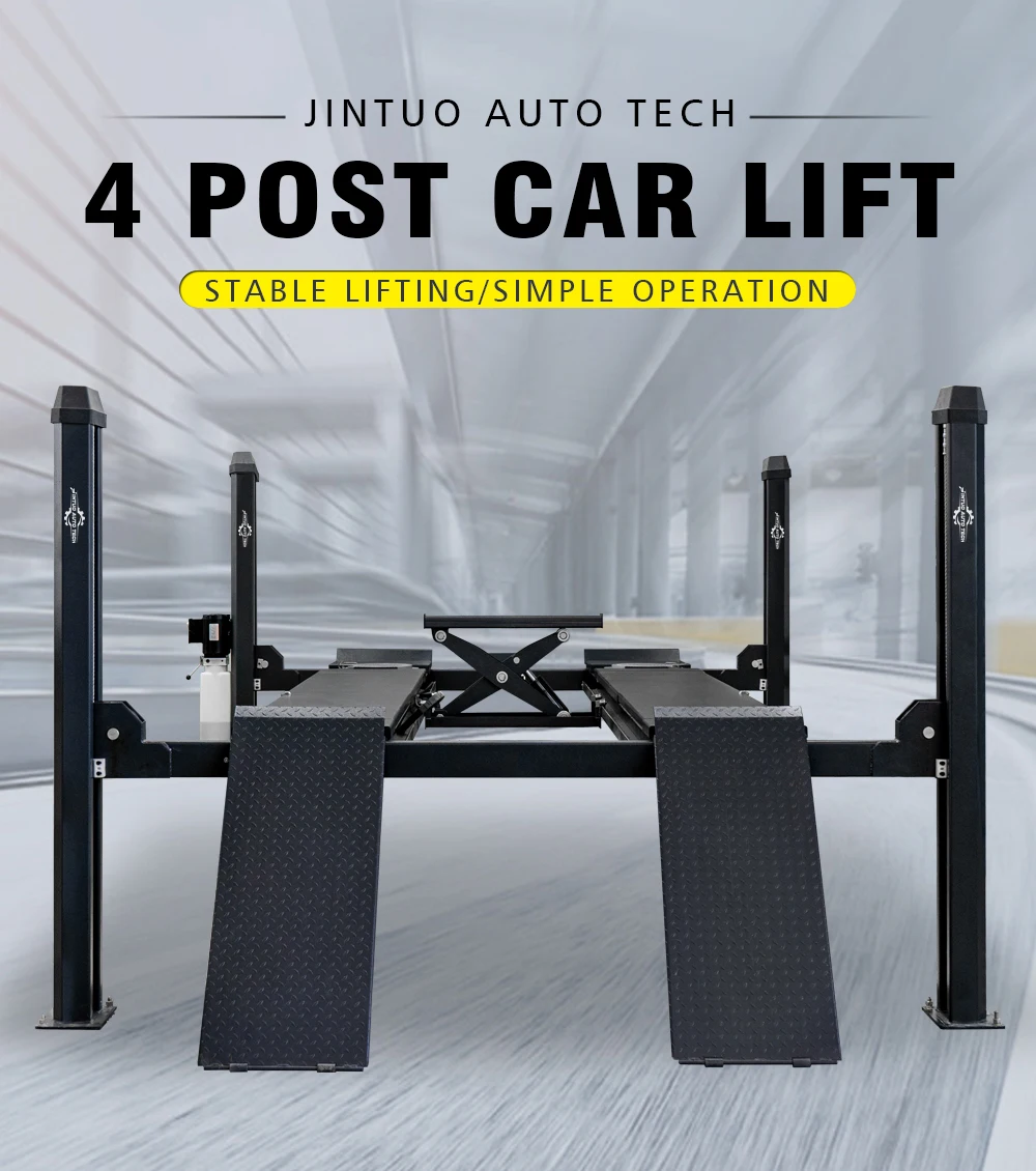 Jintuo Ce Approved Hydraulic Wheel Alignment Four Post Car Lift Machine ...
