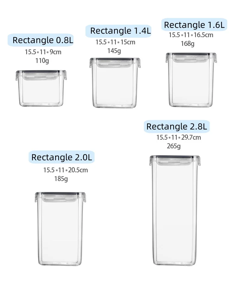Cereal Containers 7-Piece Set, Airtight and Non-Leaking With Easy Snap ...