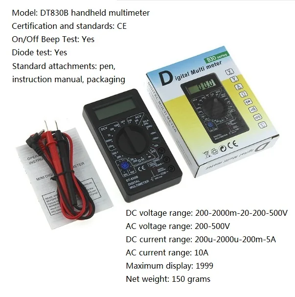 DT830B Digital Multimeter Universal Meter| Alibaba.com